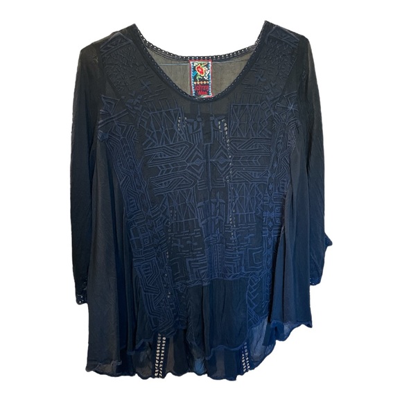 Johnny Was | Tops | Johnny Was Black Embroidered Tunic | Poshmark